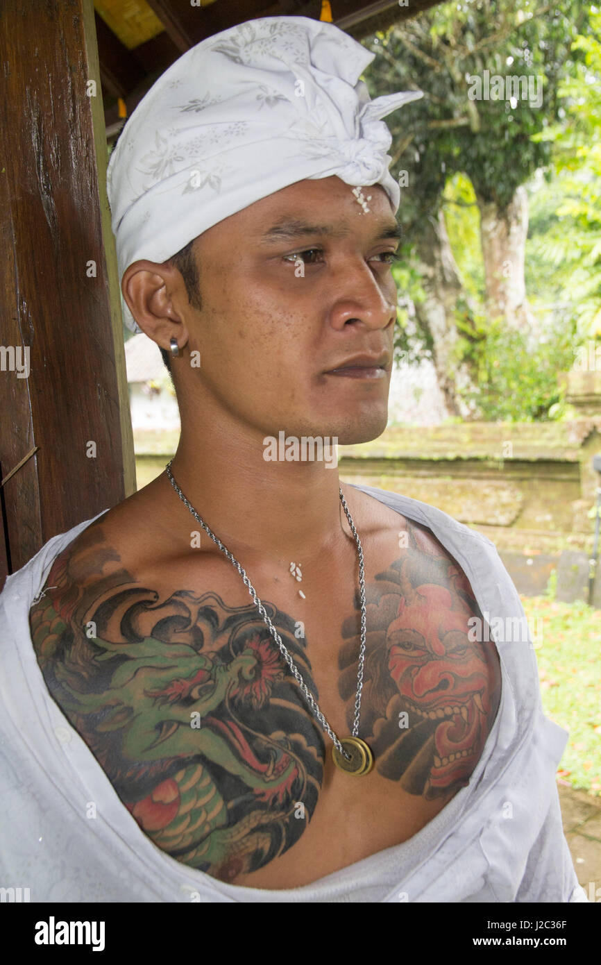 Indonesia, Bali. Portrait of a Balinese man wearing traditional ...
