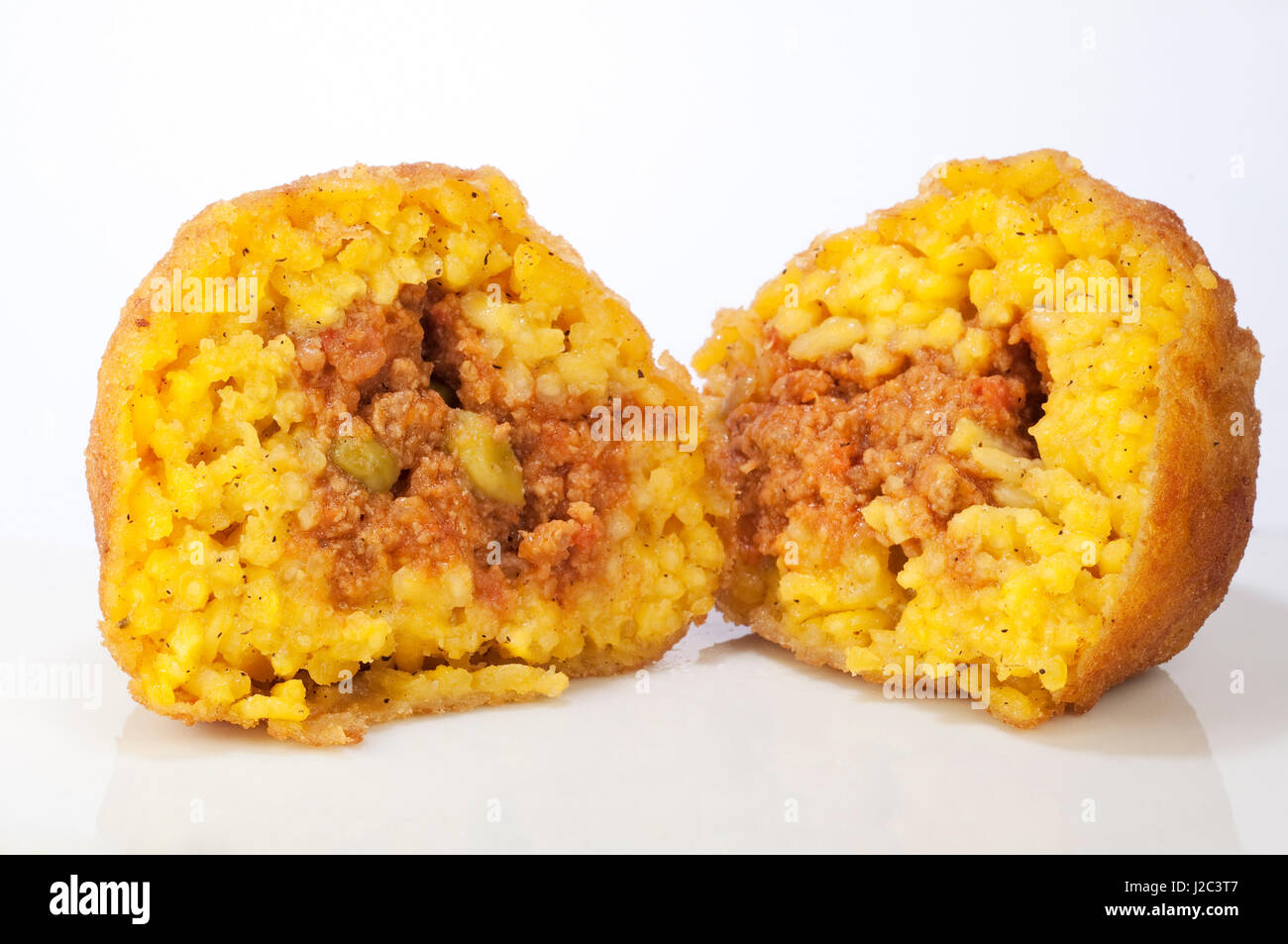 Italy, Sicily, Sicilian Arancini, Rice Balls with Meat and Peas Stock ...