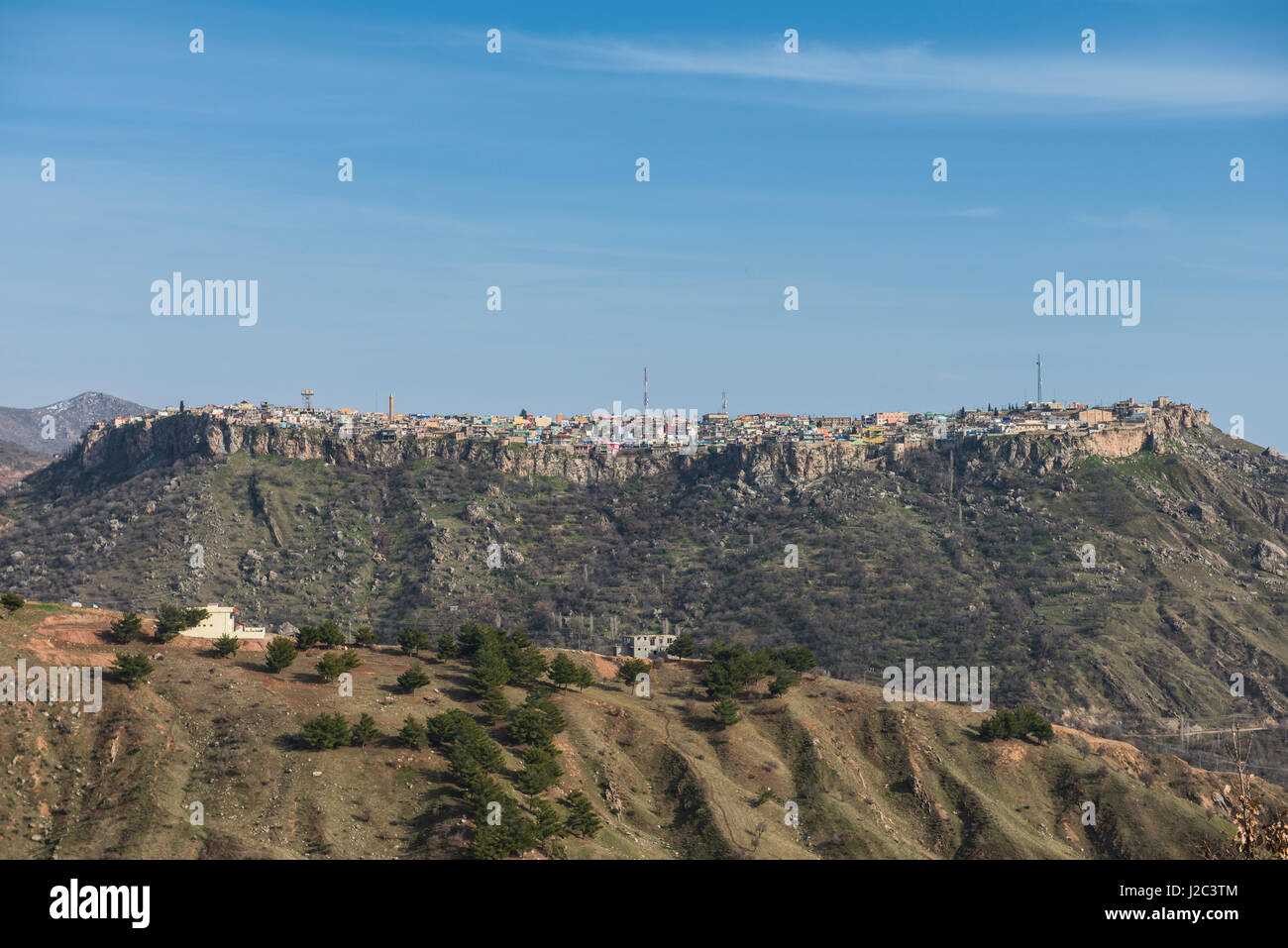 The mountain village of Amadiya set in the high mountains of Iraq ...