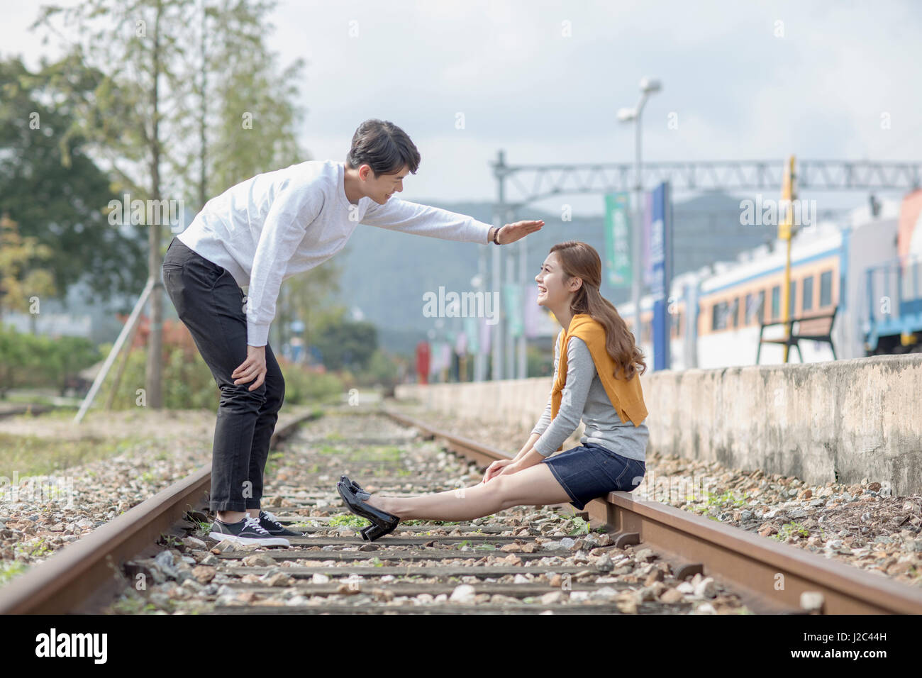 Young loving couple having a date Stock Photo - Alamy