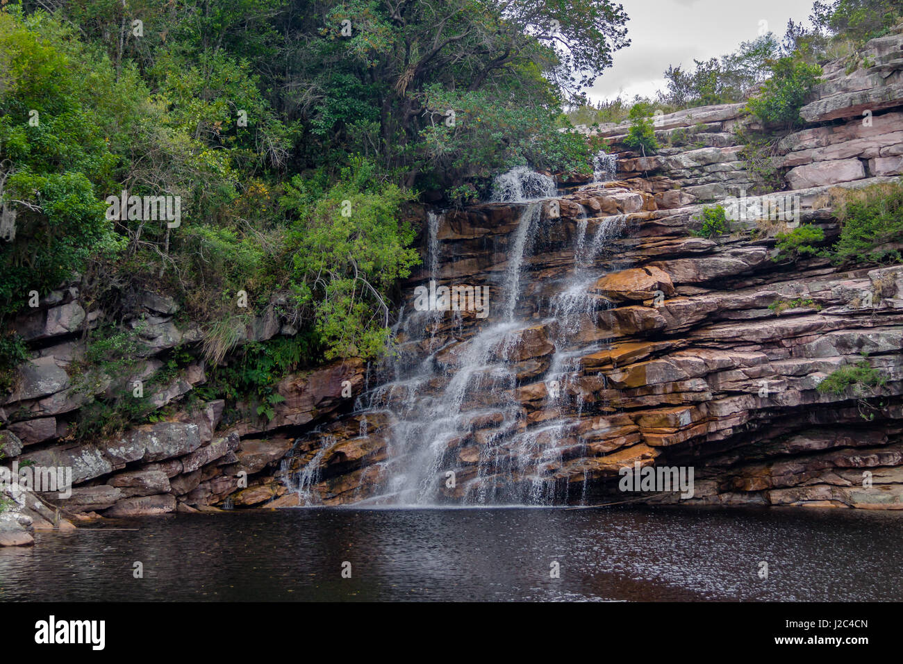 Poco do Diabo Waterfall in Mucugezinho River in Chapada Diamantina ...