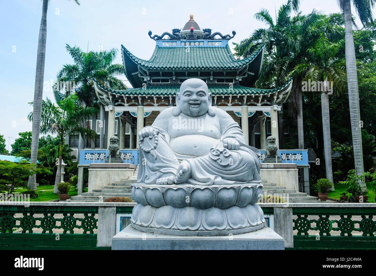 Buddhist statue before the Taoist temple in Davao, Mindanao ...