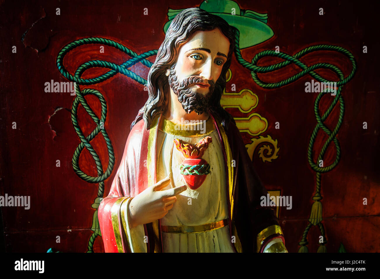 Jesus statue of the interior of the Unesco World Heritage Site Santa ...