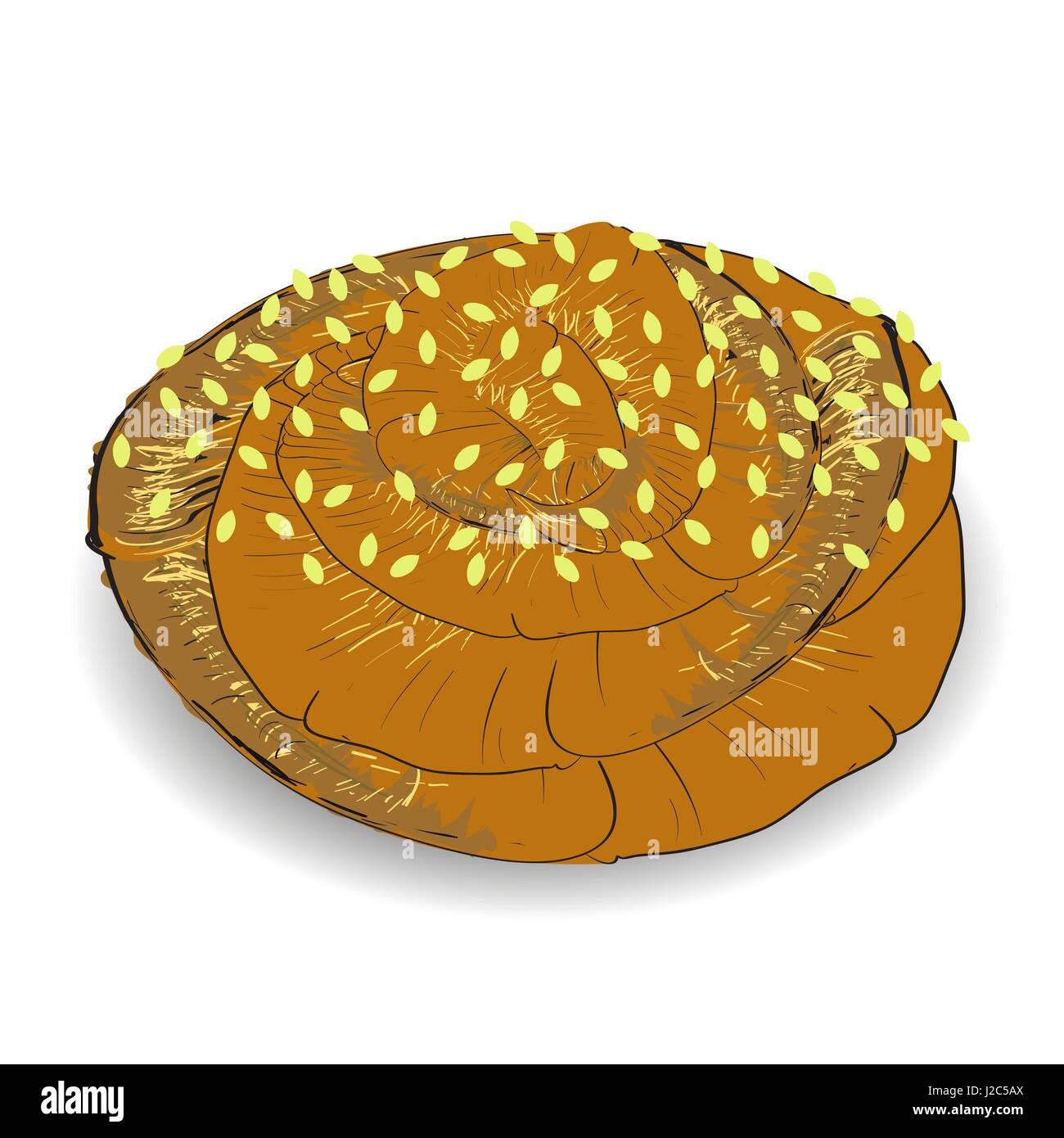 Vector Single Fresh Bread Isolated Stock Vector Image & Art - Alamy