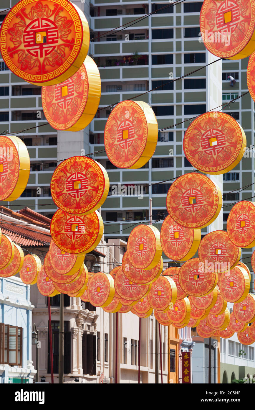 Singapore, Chinatown, decorations for Chinese New Year Stock Photo - Alamy