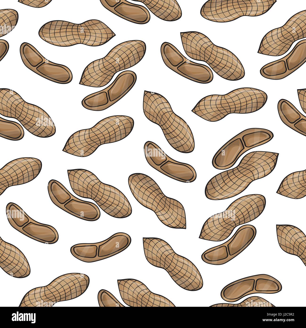 Vector seamless background of peanuts - food pattern for print Stock ...
