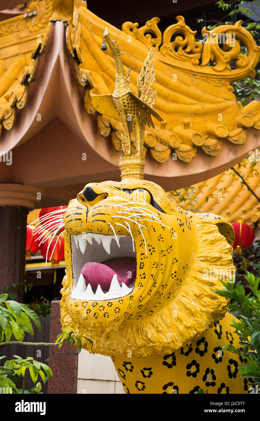Singapore, Little India, Buddha Gaya Temple, tiger statue Stock Photo ...