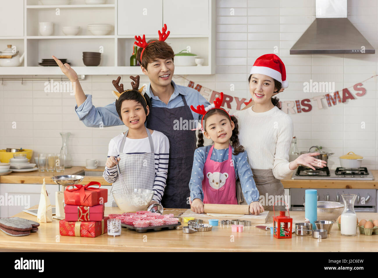 Harmonious family at Christmas Stock Photo - Alamy