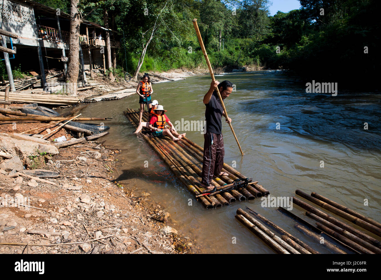 Bamboo raft chang mai hi-res stock photography and images - Alamy