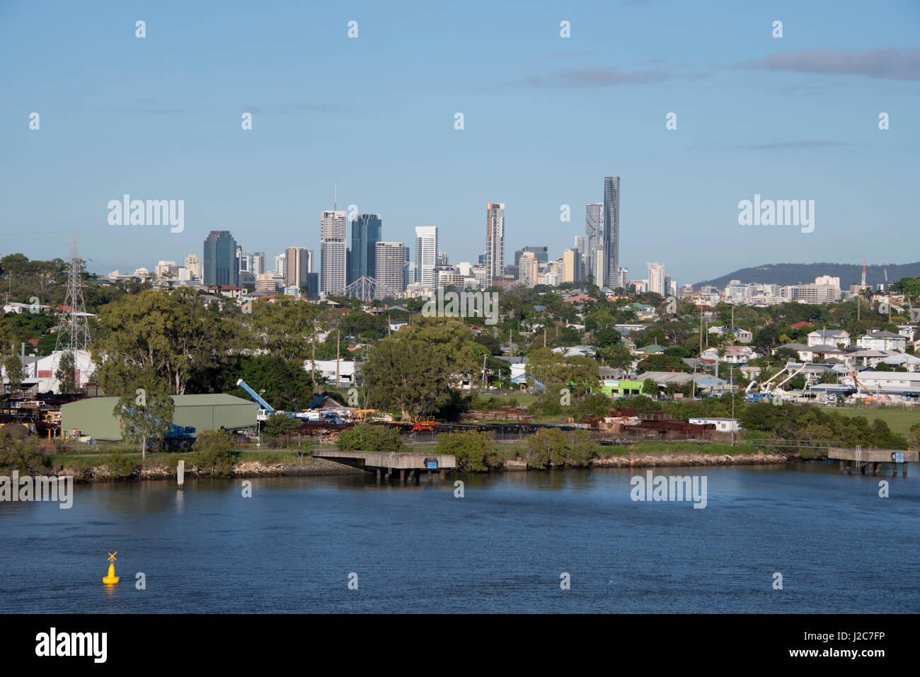 Australia, Queensland, capital city of Brisbane. Brisbane River view of ...