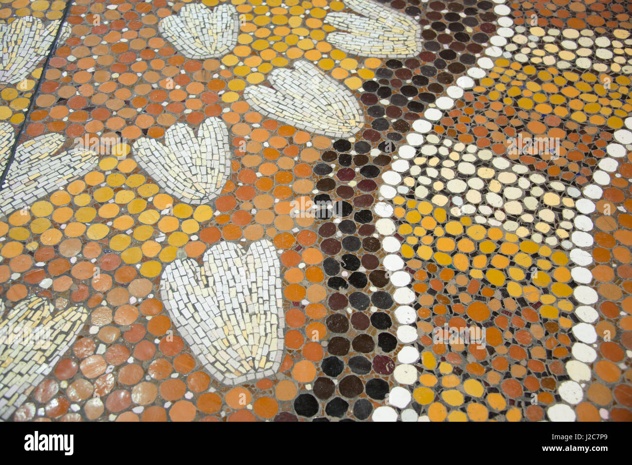 Australia, Alice Springs. Detail of Aboriginal artwork, mosaic floor ...