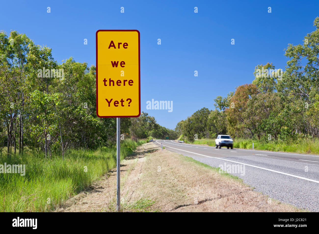 Are we there yet road sign hi-res stock photography and images - Alamy