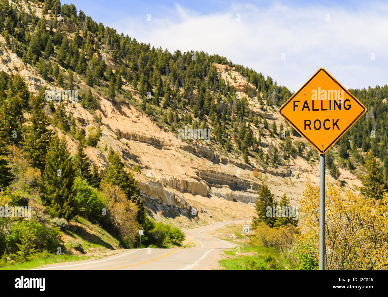 Warning sign on Colorado State Highway 139, called Douglas Pass Road ...