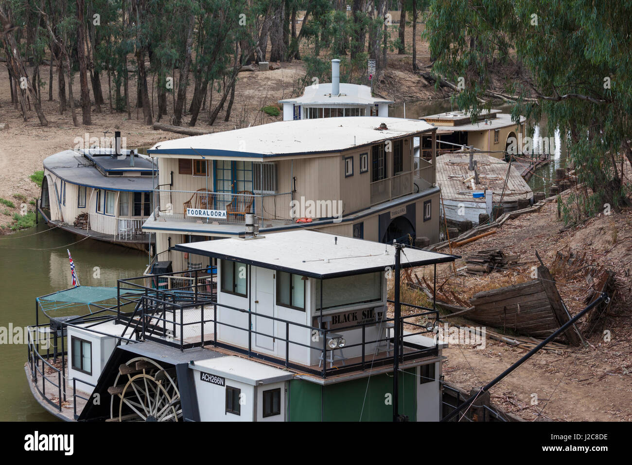 Australia, Victoria, Echuca, Historic Port of Echuca, Murray River ...