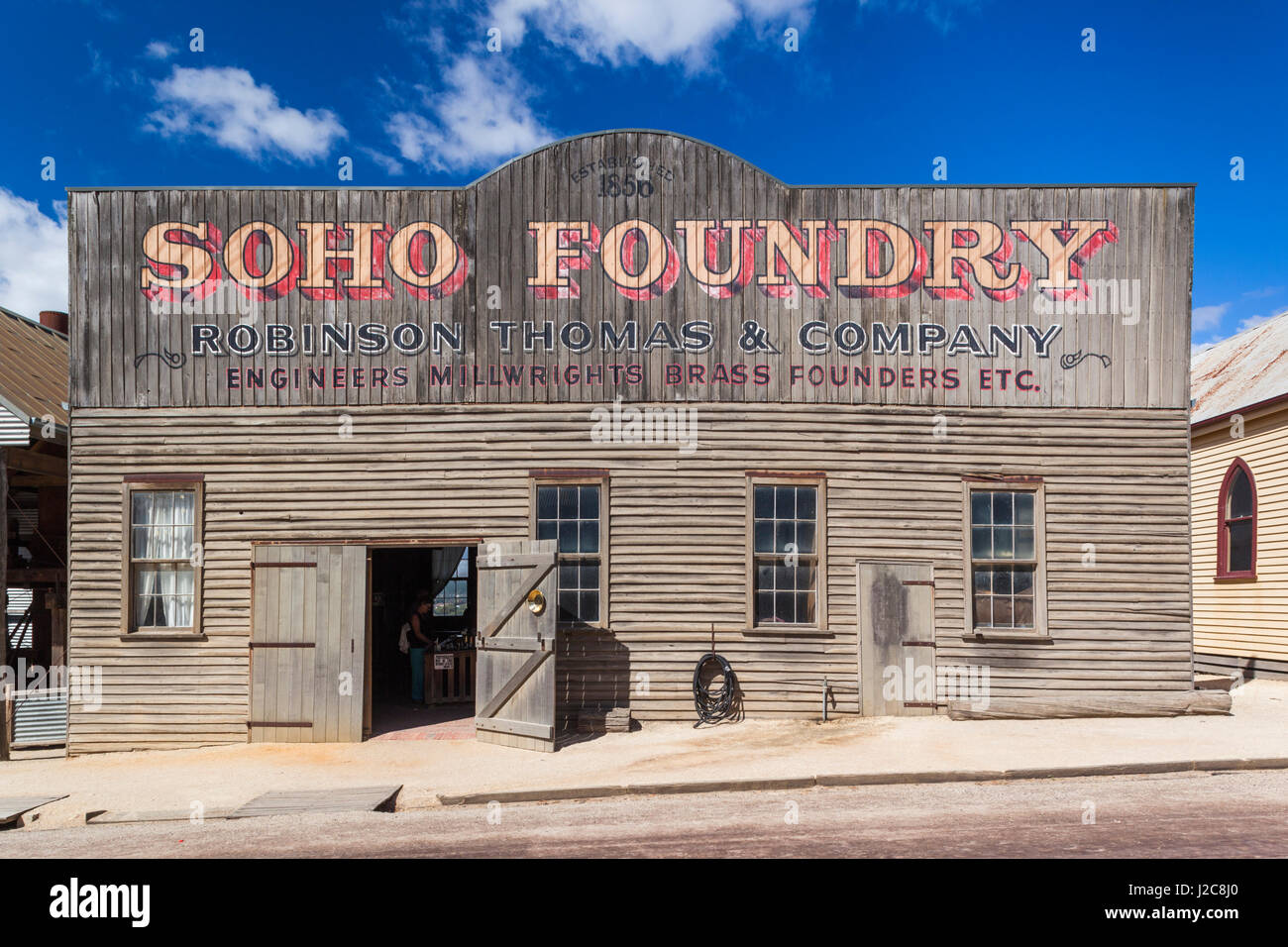 Australia, Victoria, Ballarat, Sovereign Hill, recreated 1860s-era gold ...