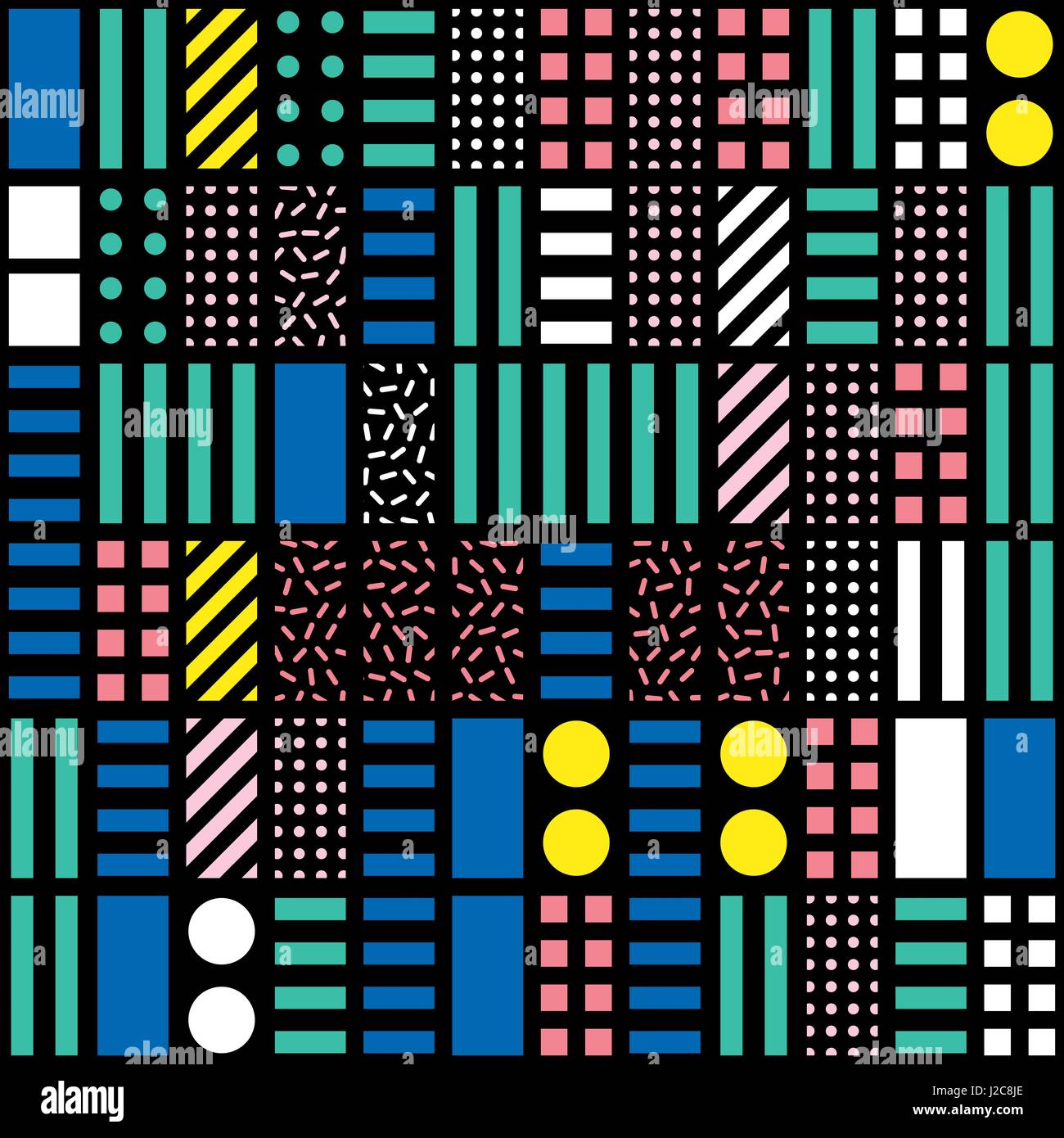 Decorative geometric shapes tiling. Multicolor trendy irregular pattern ...