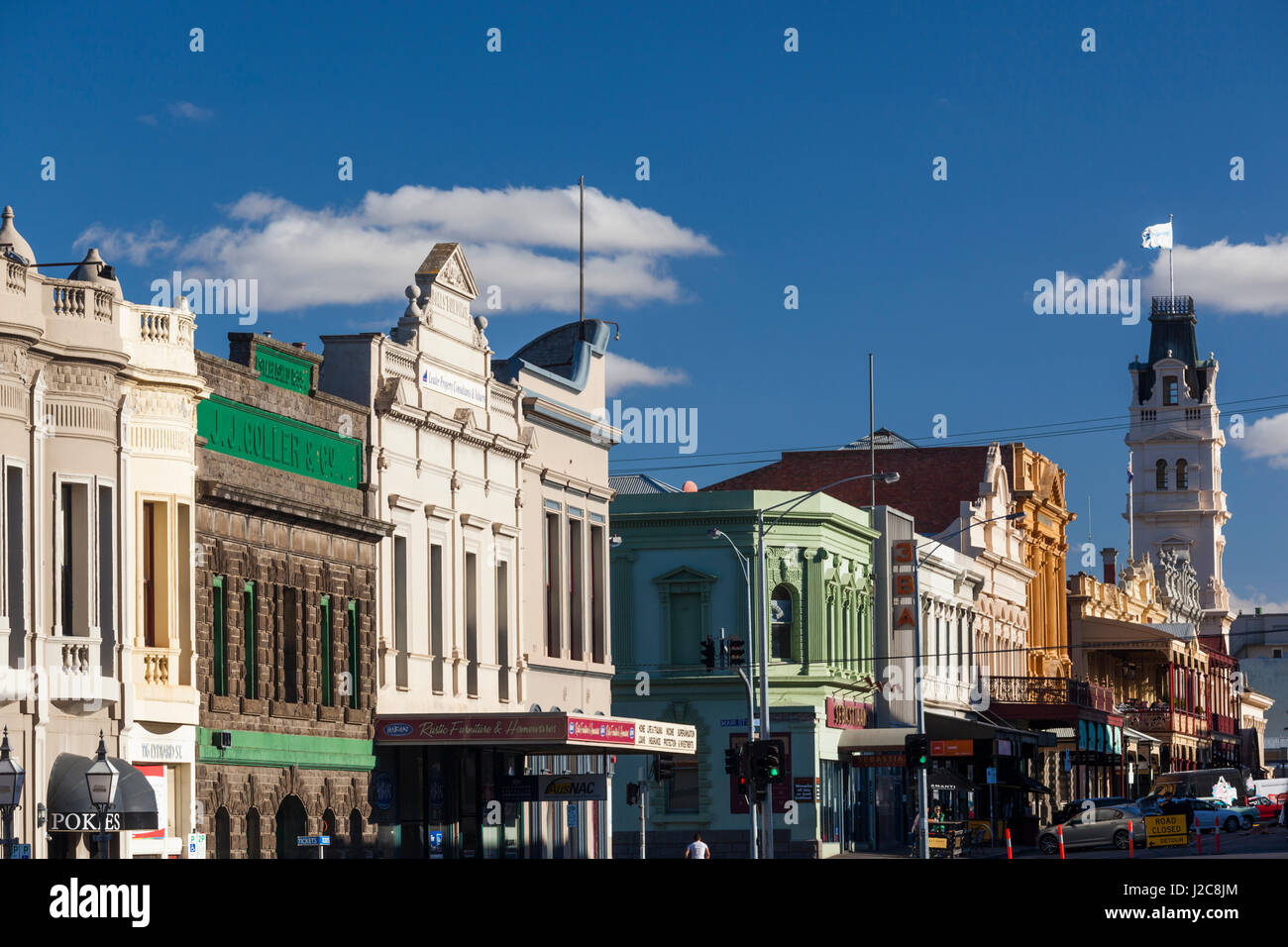 Australia, Victoria, Ballarat, Art Gallery of Ballarat tower and Sturt ...