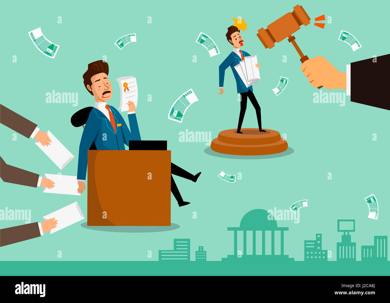 Illustration representing eradicating corruption Stock Photo - Alamy