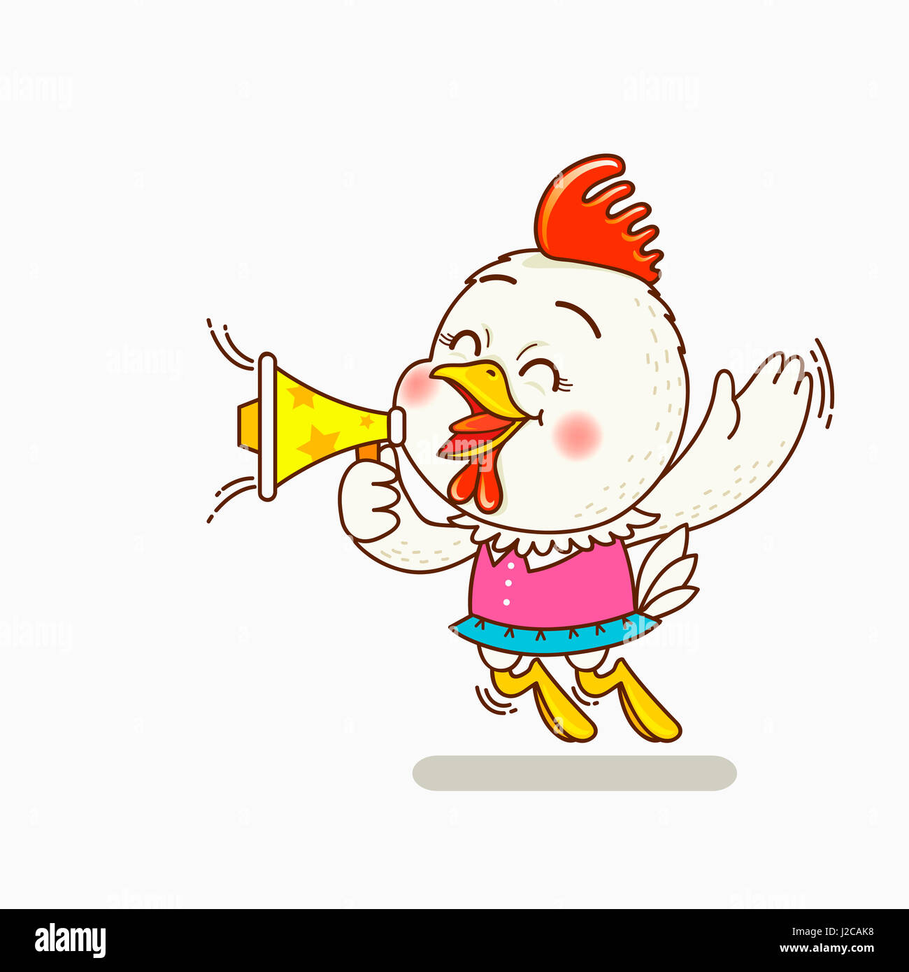 Smiling chicken with megaphone Stock Photo - Alamy