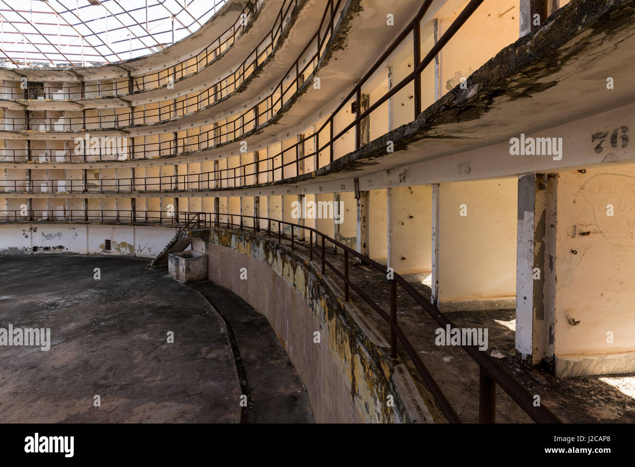 Inside of one of the prison structures of the Presidio Modelo Prison on ...
