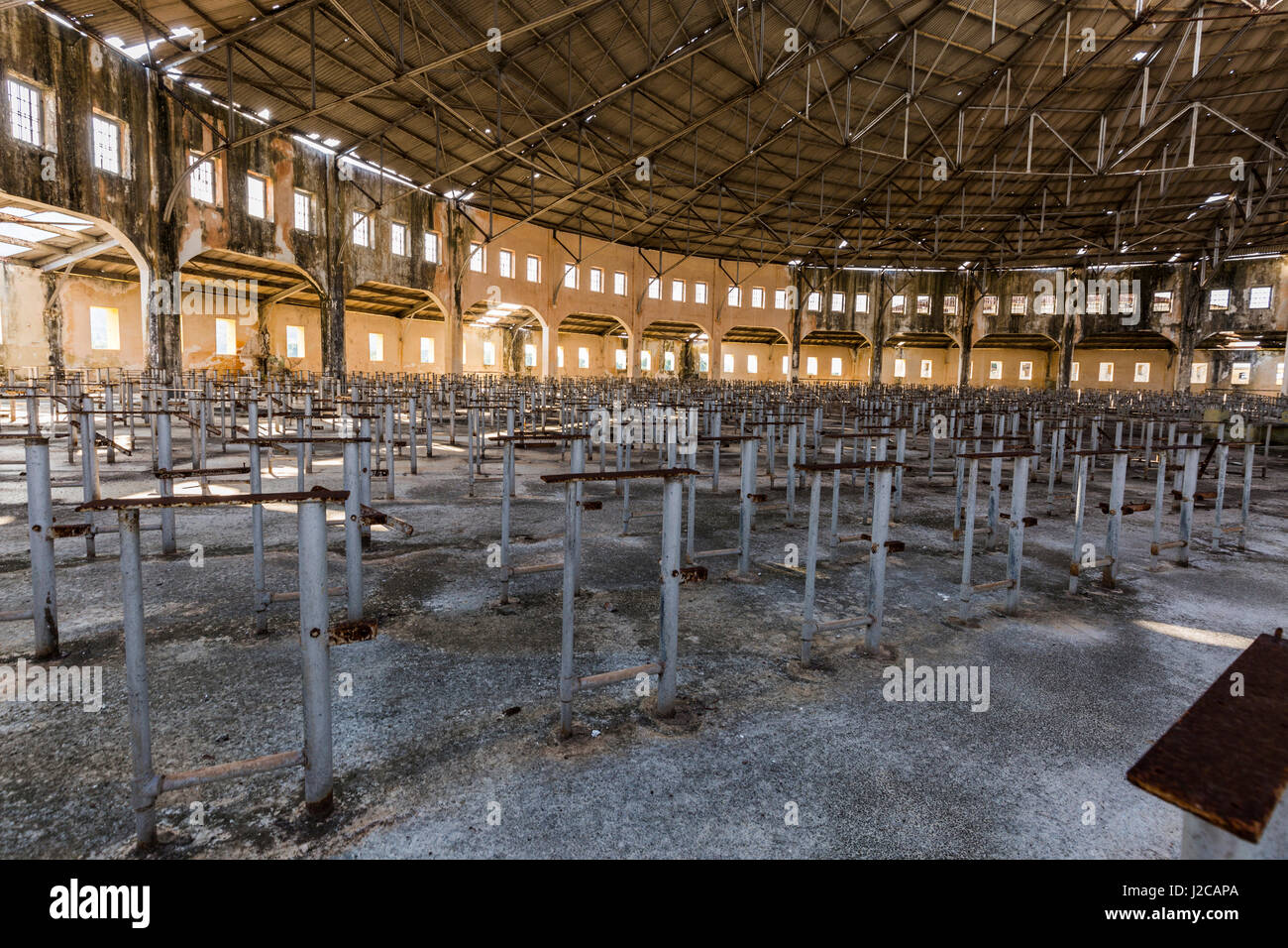 Inside of the old cafeteria of the Presidio Modelo Prison on the Isle ...