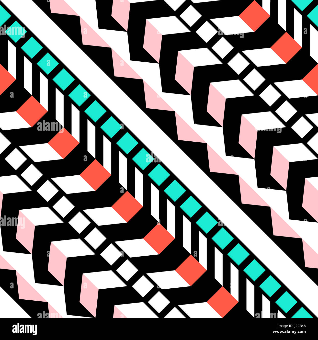 Retro color tribal seamless pattern. Fancy abstract geometric art print ...