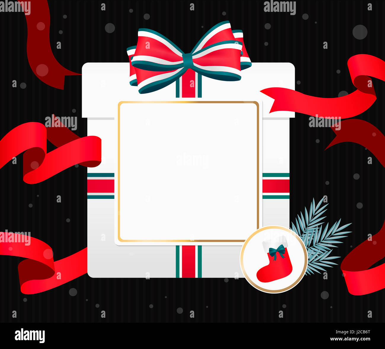 Frame with Christmas present Stock Photo - Alamy
