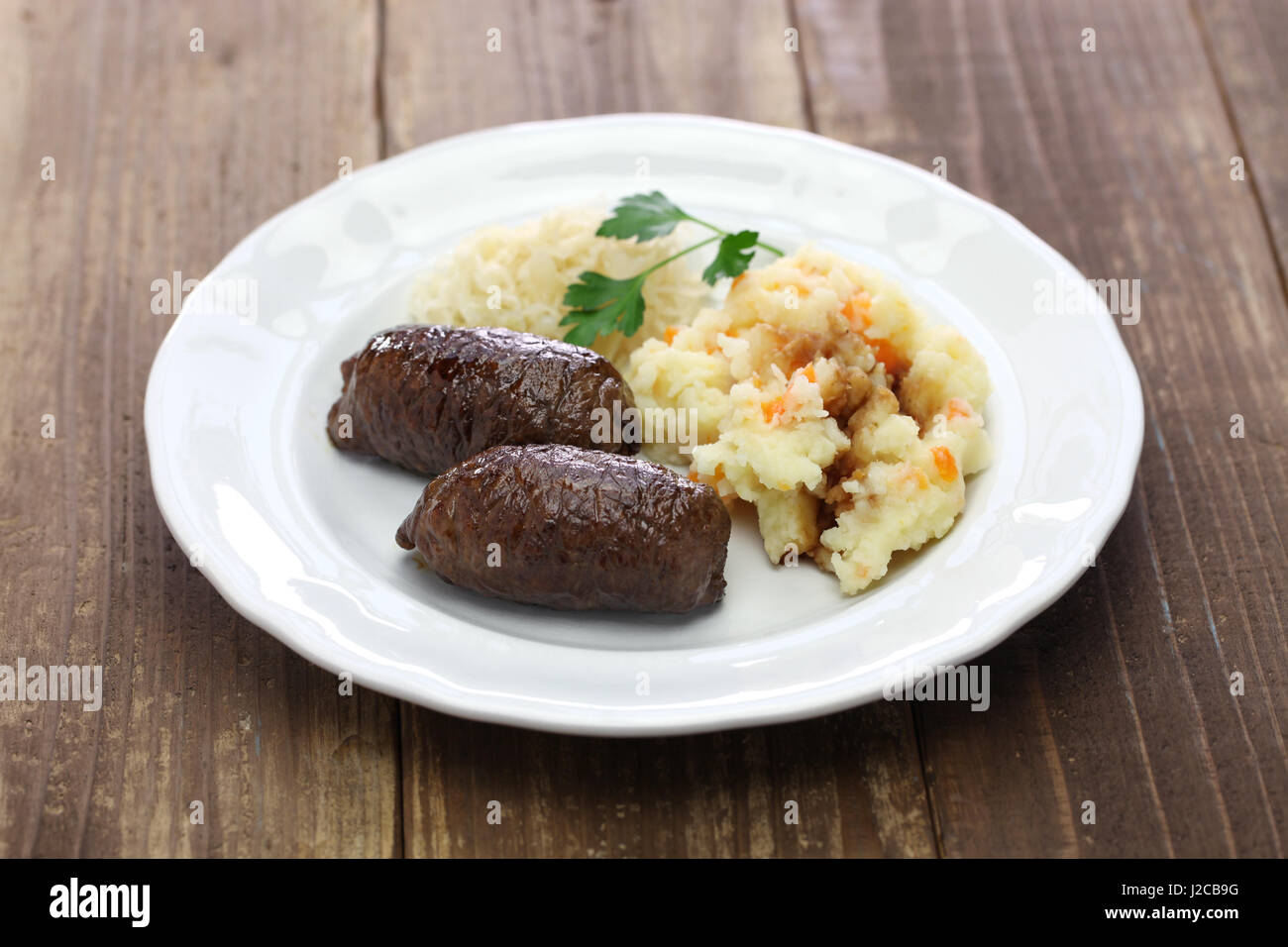 homemade beef roll, rundervink, dutch cuisine Stock Photo - Alamy