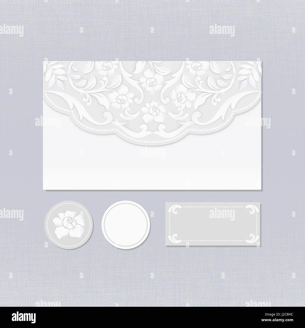 Design with white flower patterns Stock Photo - Alamy