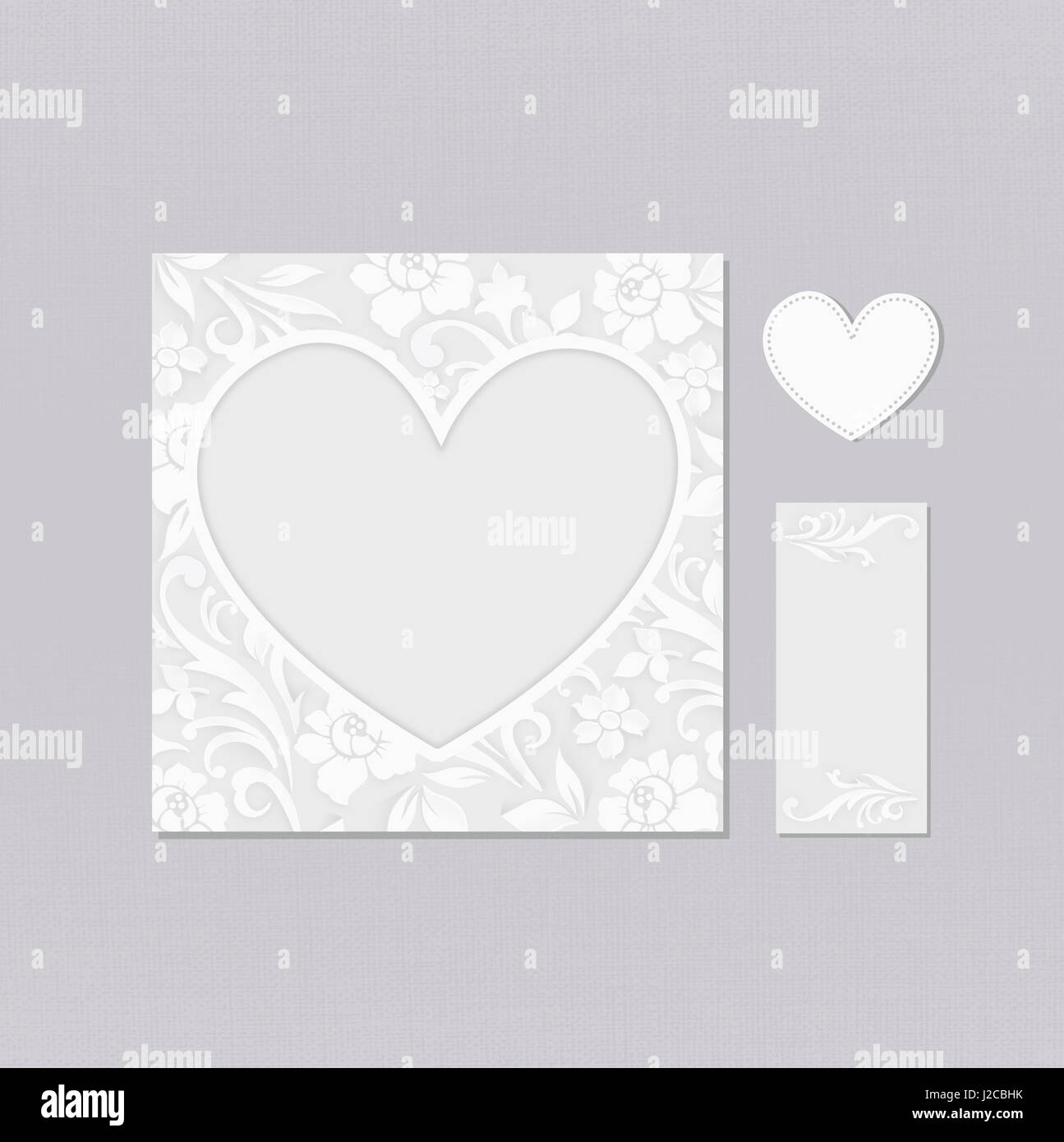 Invitation card with heart Stock Photo - Alamy