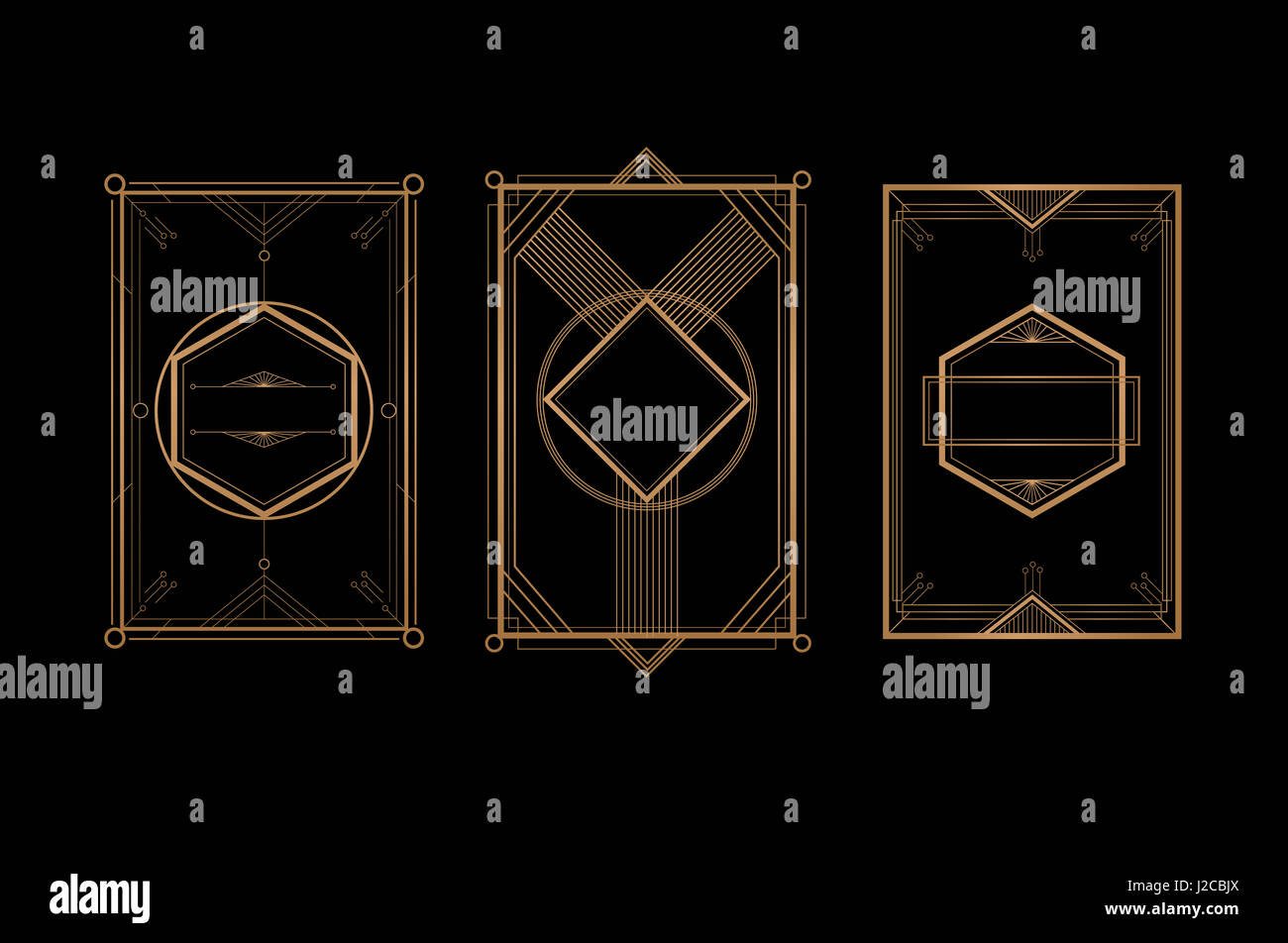 Geometric gold figures Stock Photo - Alamy