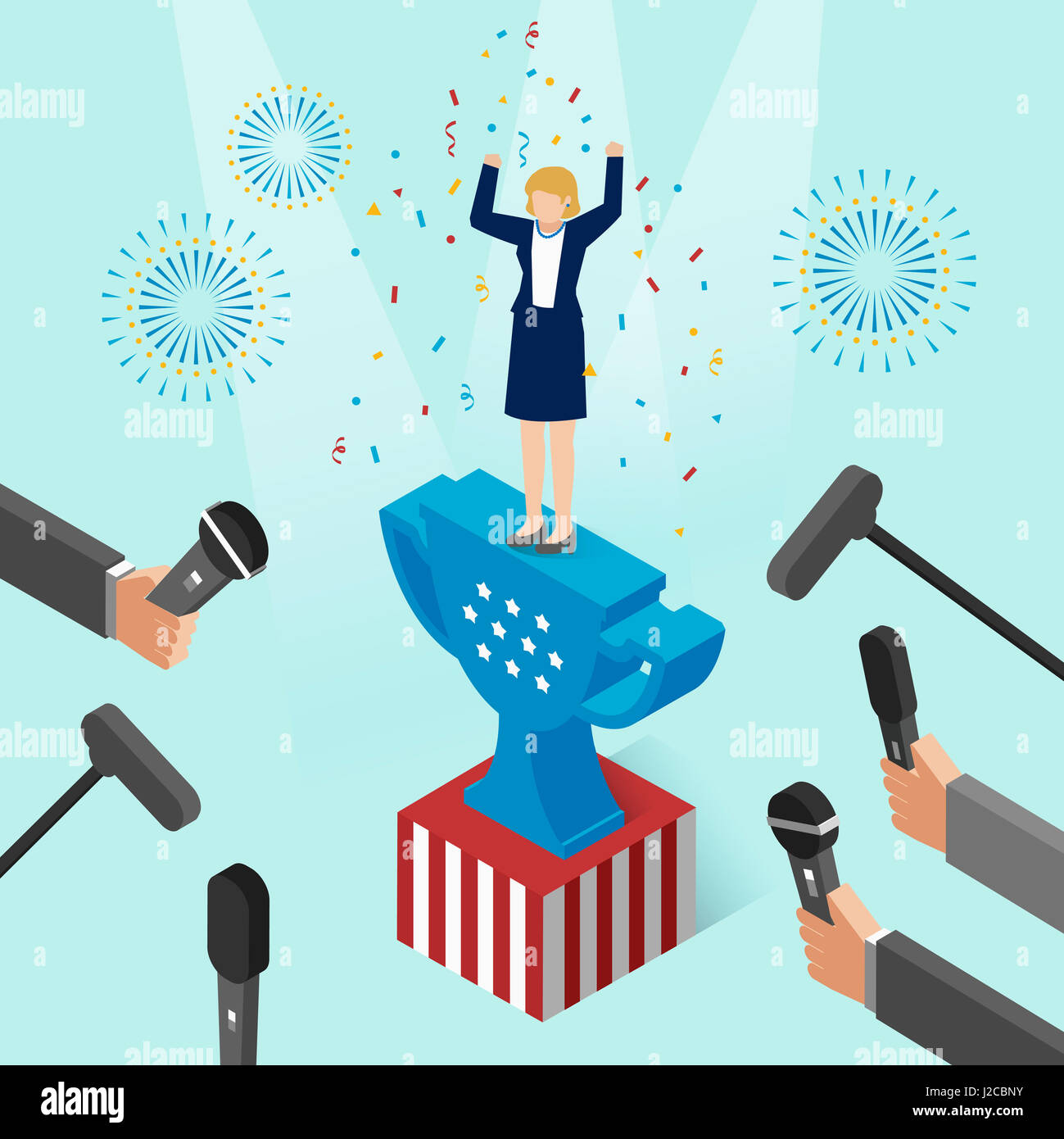 Successful female American candidate Stock Photo - Alamy