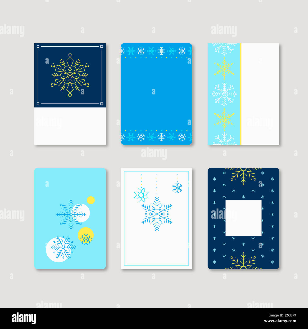 Cards with various snowflakes Stock Photo - Alamy