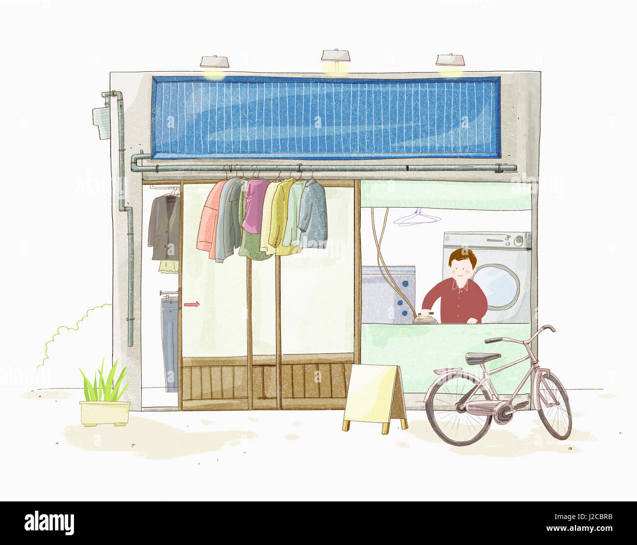 Laundry at traditional market Stock Photo - Alamy