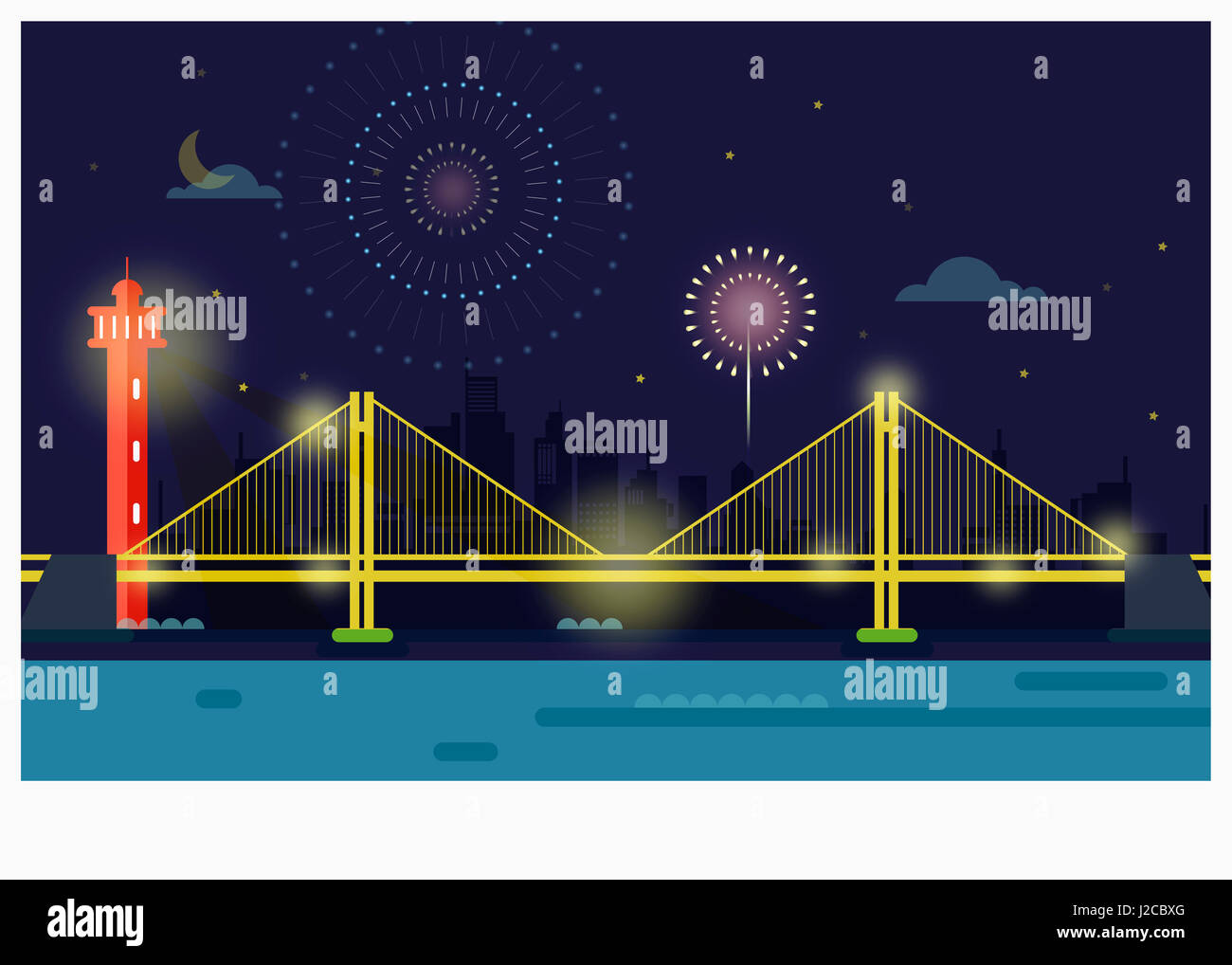 View of Korean landmark in Busan Stock Photo - Alamy