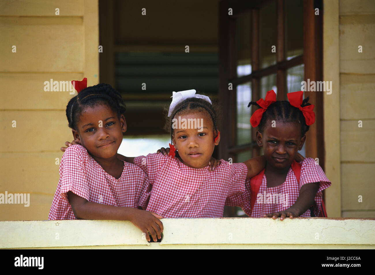 Three young girls, Trinidad and Tobago Stock Photo - Alamy