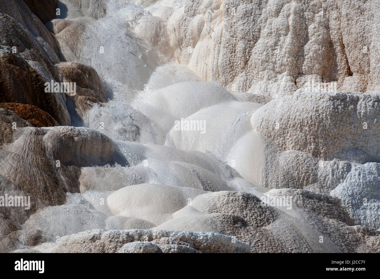 Travertine terraces, hot springs, mineral deposits, Palette Spring ...