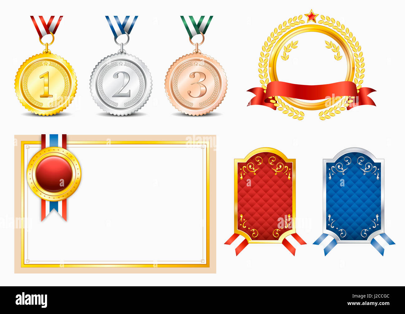 Various medals and emblems Stock Photo - Alamy