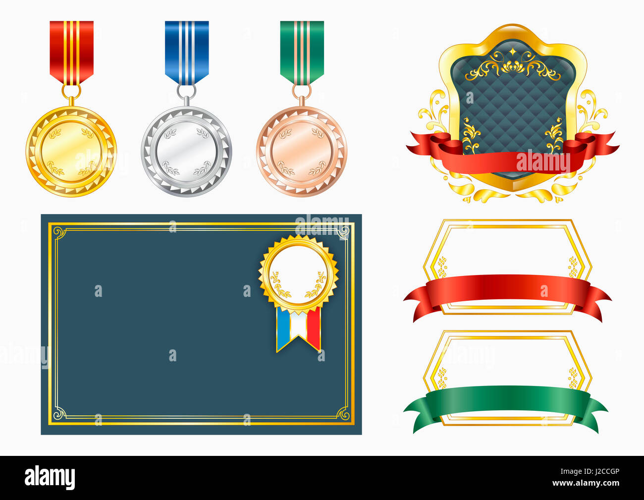 Various medals and emblems Stock Photo - Alamy