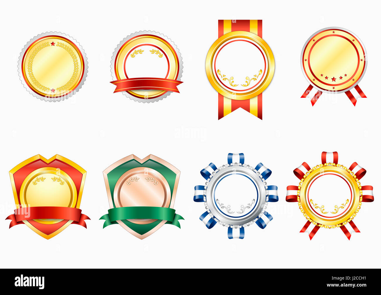 Various emblem stickers Stock Photo - Alamy