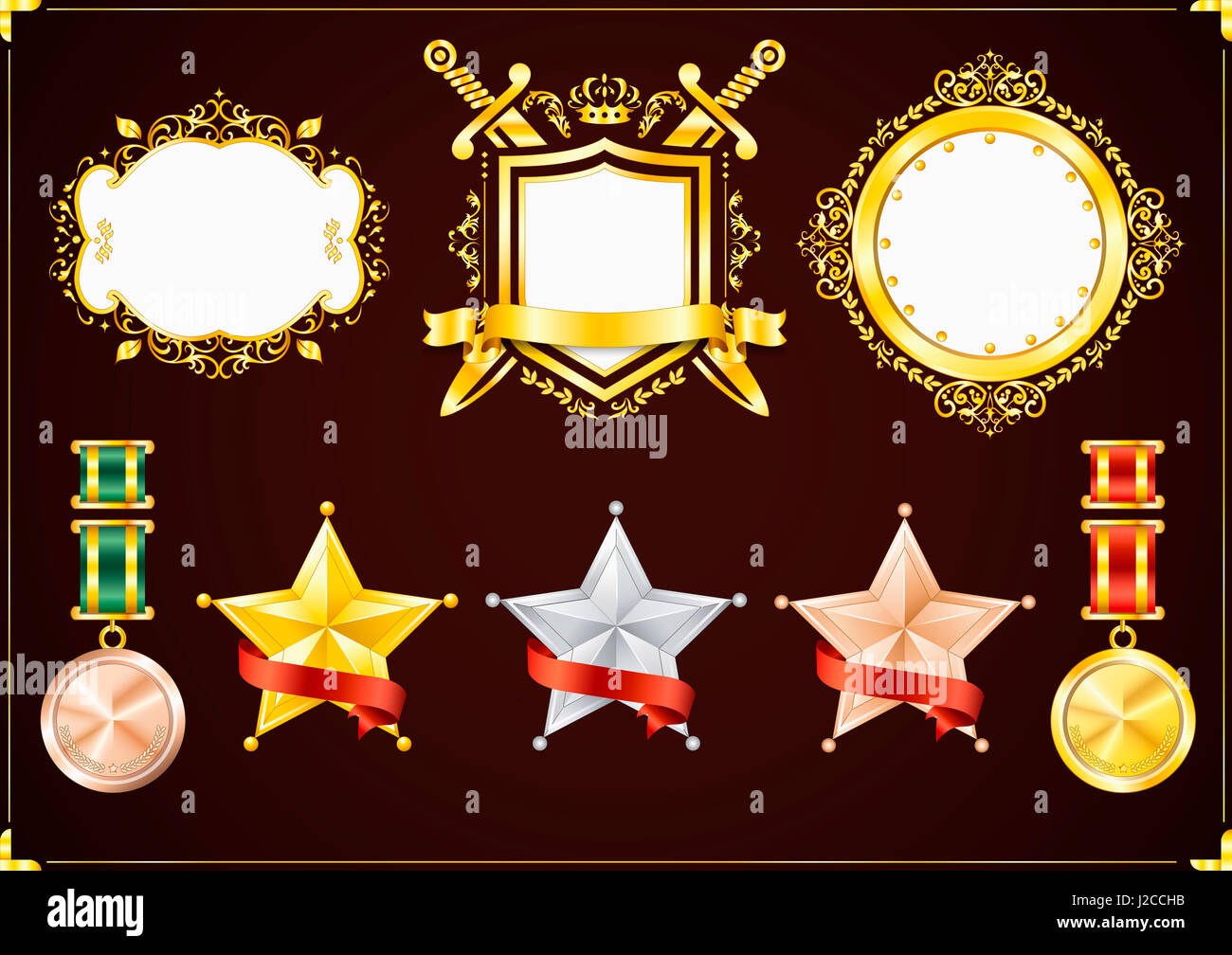 Various emblems and medals Stock Photo - Alamy