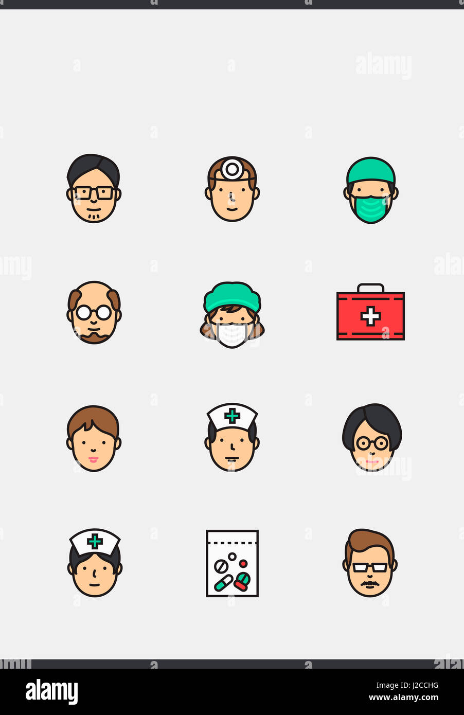 Icons of various characters Stock Photo - Alamy