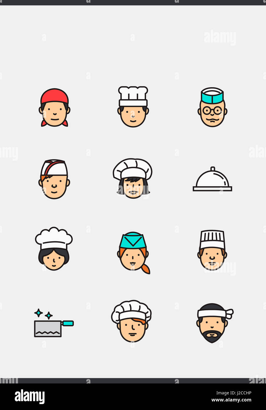 Icons of cooks Stock Photo - Alamy