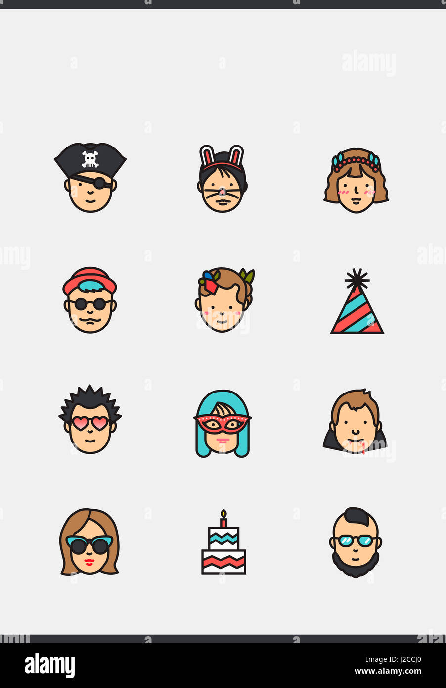 Icons of various characters Stock Photo - Alamy