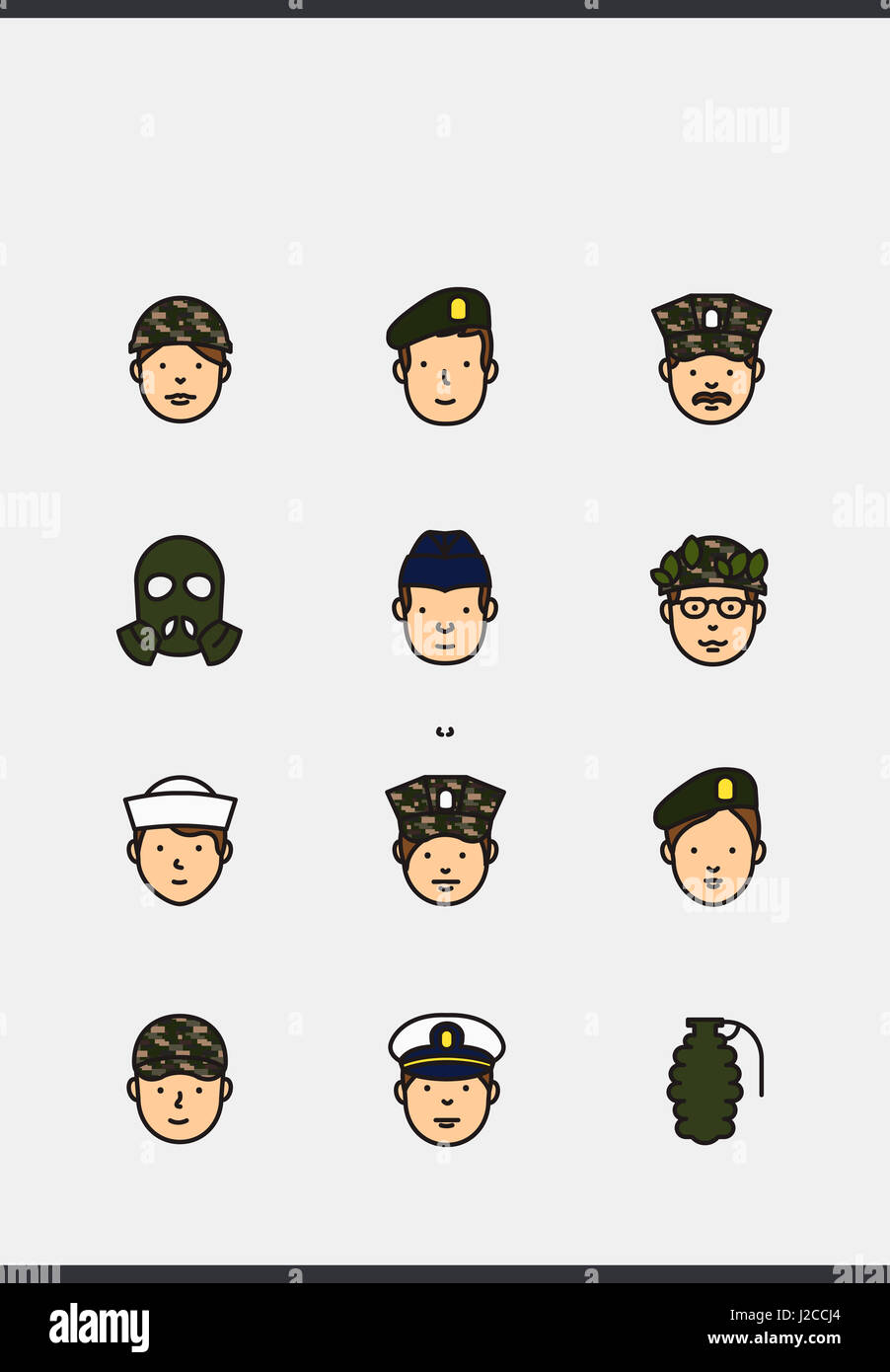Icons of soldiers Stock Photo - Alamy