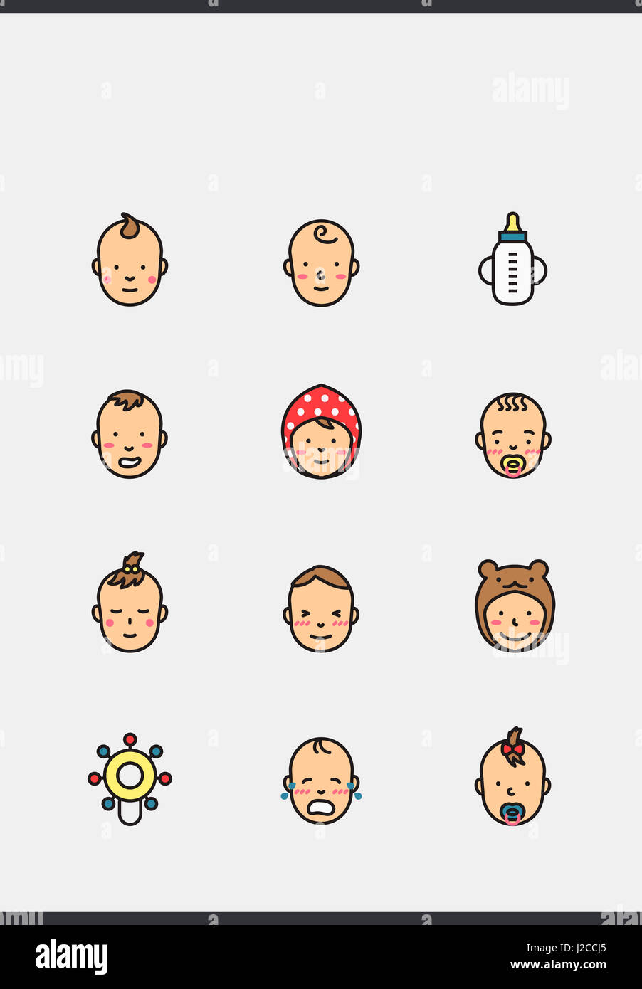 Icons of babies Stock Photo - Alamy