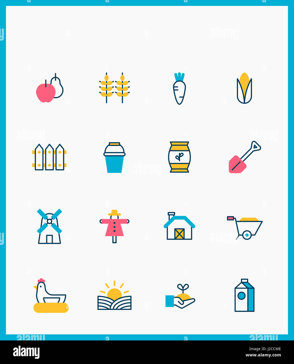 Icons related to farming Stock Photo - Alamy