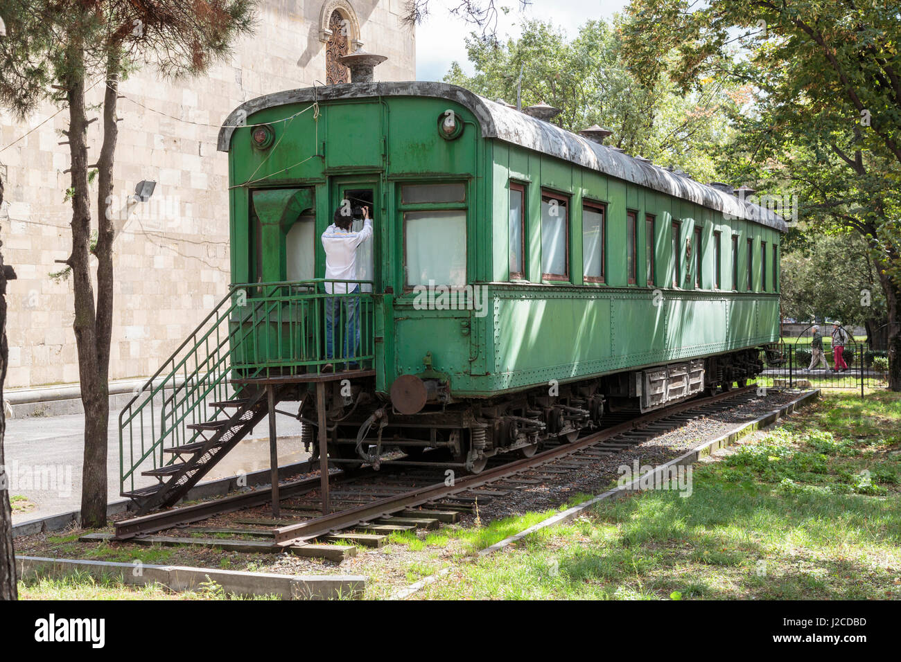 Georgia, Gori. Stalin's personal train carriage at the Joseph Stalin ...