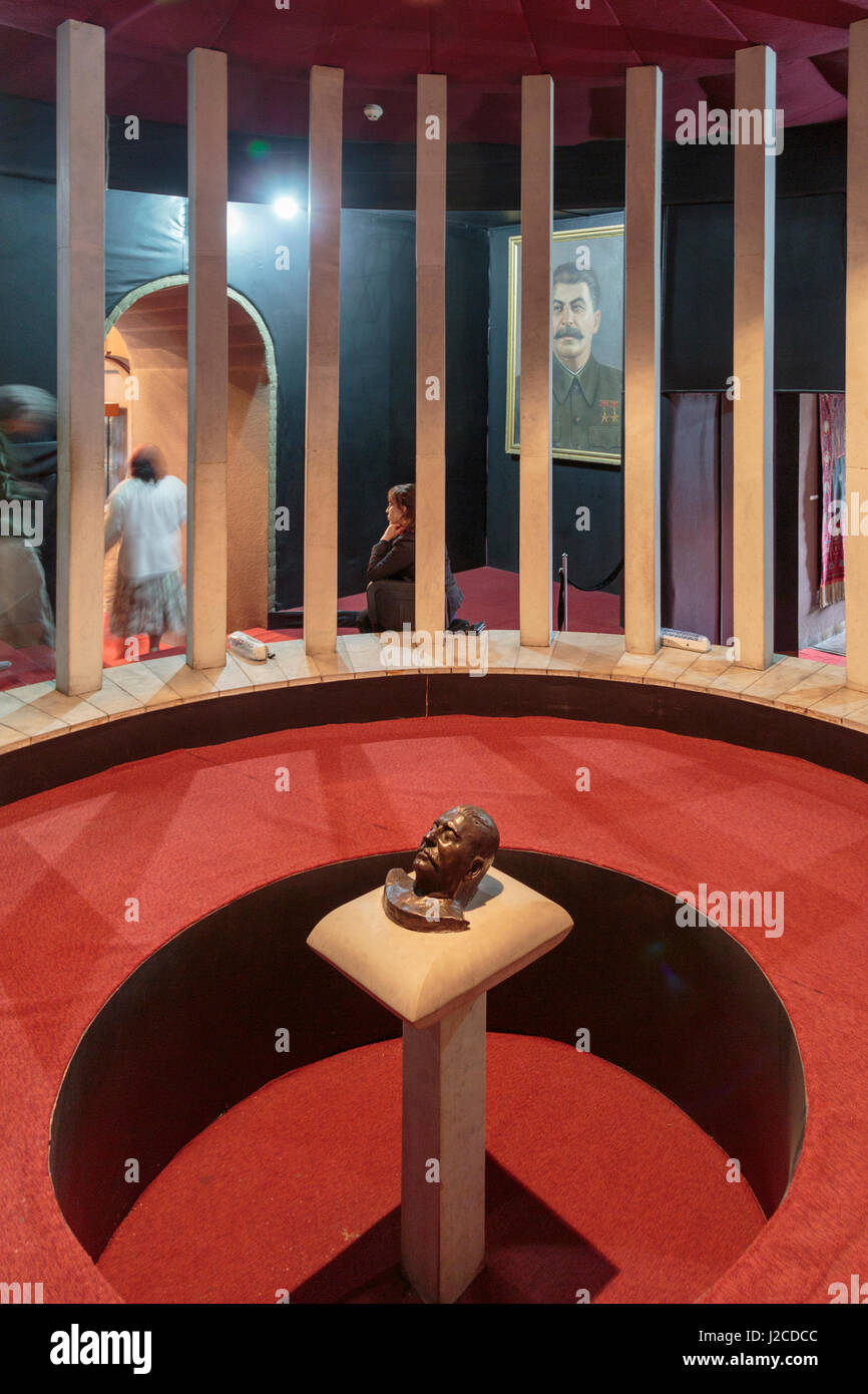 Georgia, Gori. Replica of Stalin's death mask at the Joseph Stalin ...