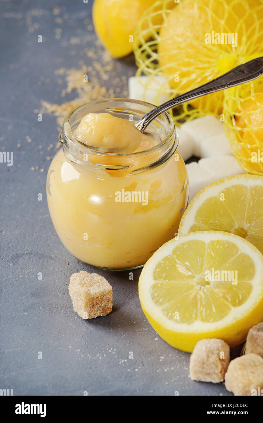 Homemade lemon curd Stock Photo - Alamy